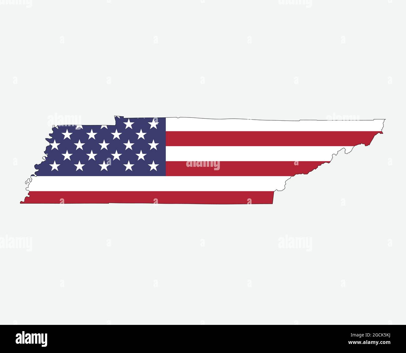 Tennessee Map on American Flag. TN, USA State Map on US Flag. EPS ...
