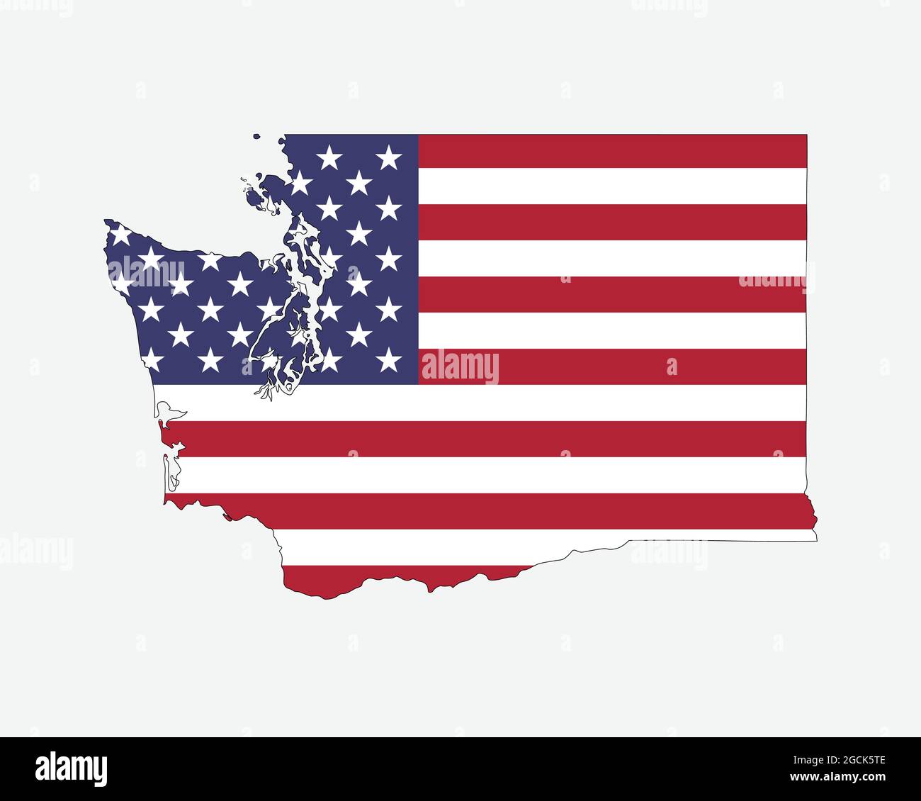 Washington Map on American Flag. WA, USA State Map on US Flag. EPS ...