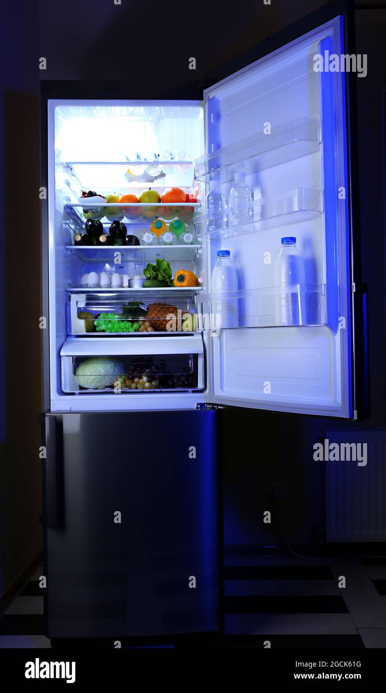 Refrigerator full of food Stock Photo - Alamy