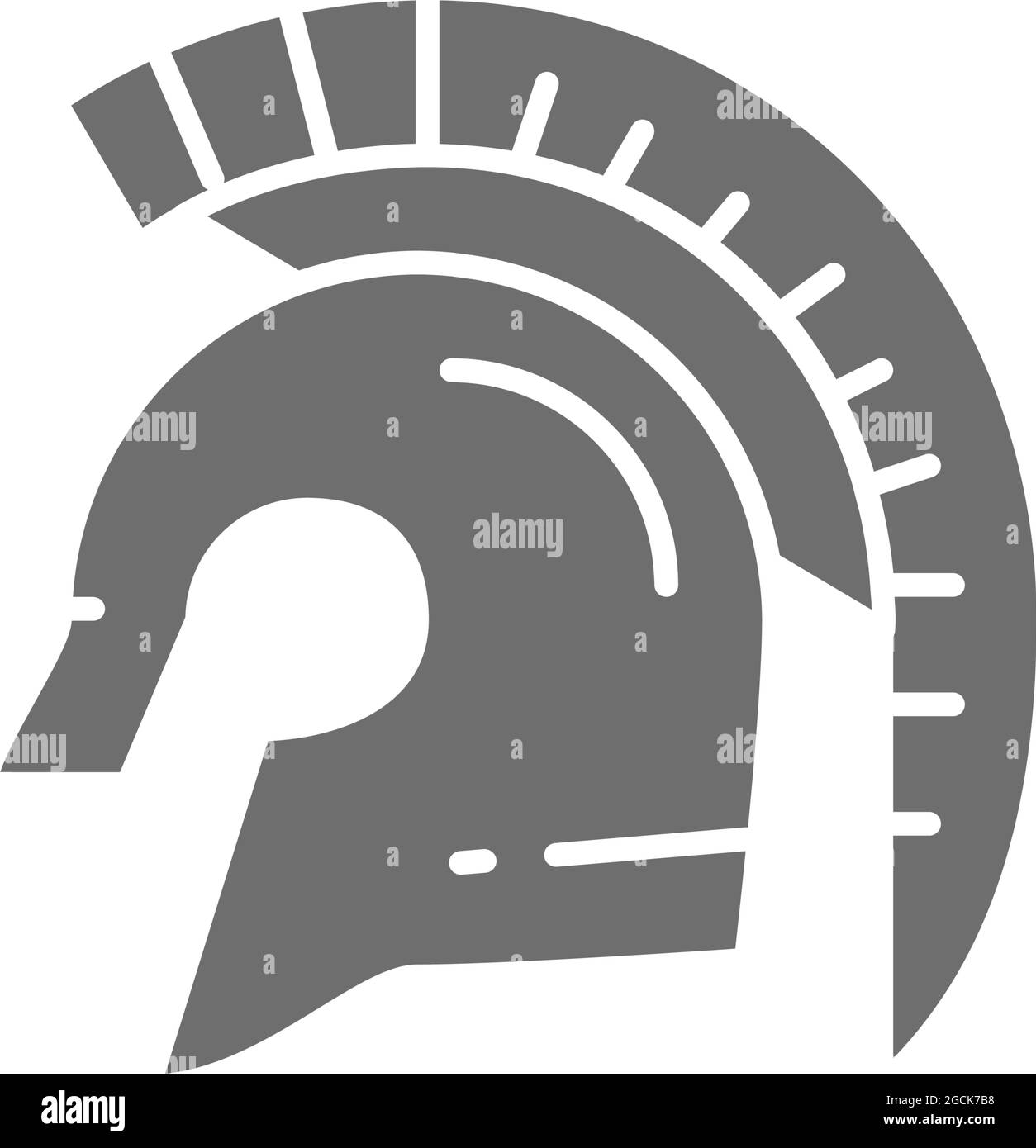 Vector gladiator warrior helmet, spartan grey icon Stock Vector Image ...
