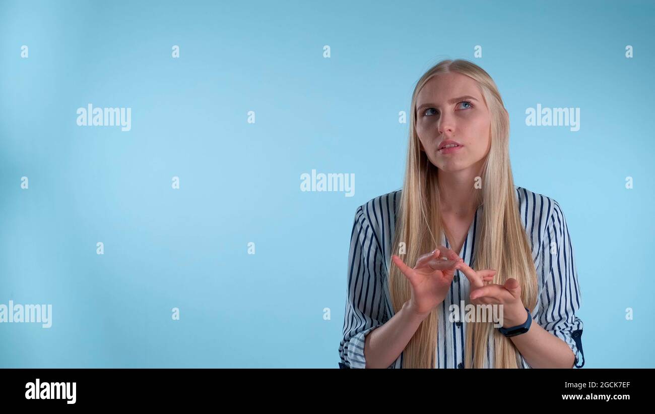 Girl counting fingers hi-res stock photography and images - Alamy