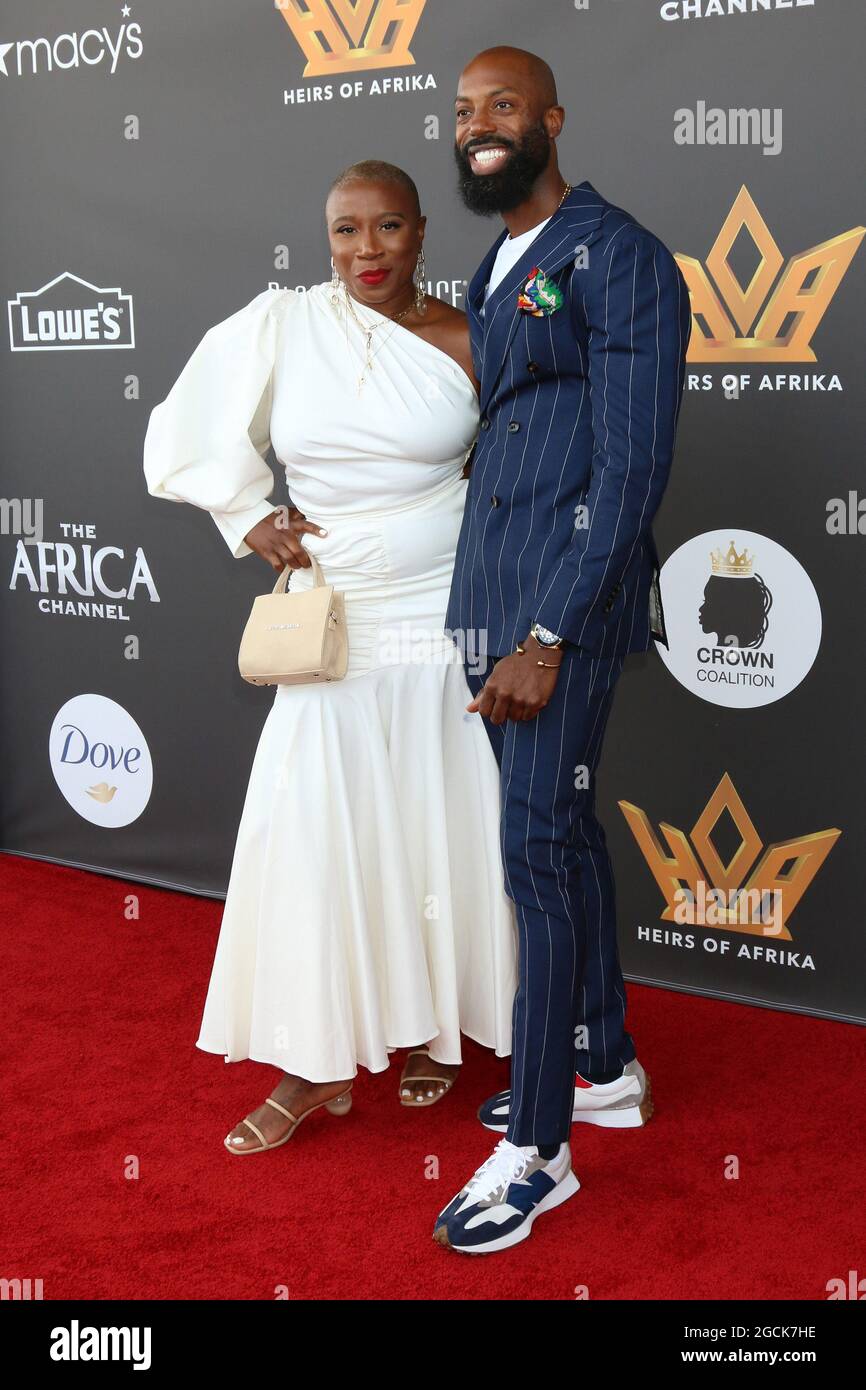 Aisha Hinds, fiance Silky Valente at the Heirs Of Afrika 4th Annual ...