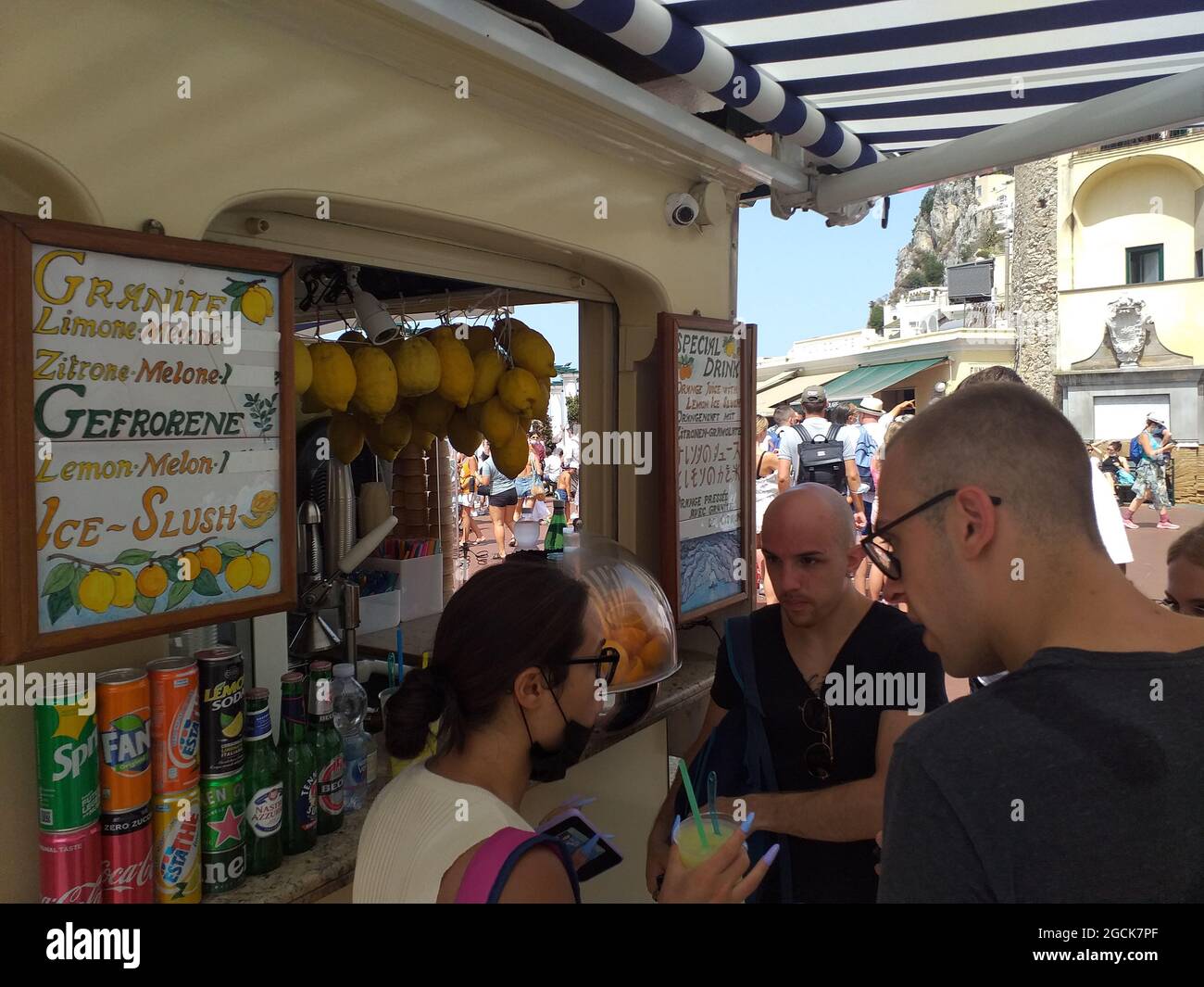 People and tourists in the piazzetta of capri hi-res stock photography ...