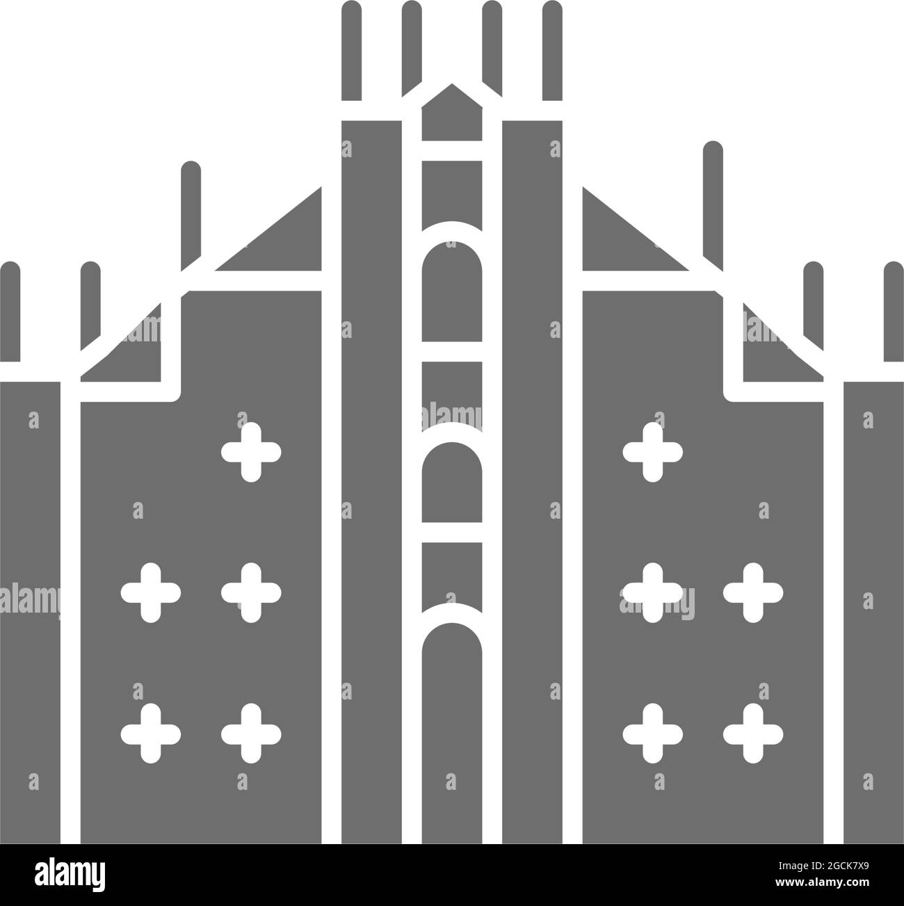 Milan Cathedral, landmark of Milan, Italy line icon Stock Vector Image ...