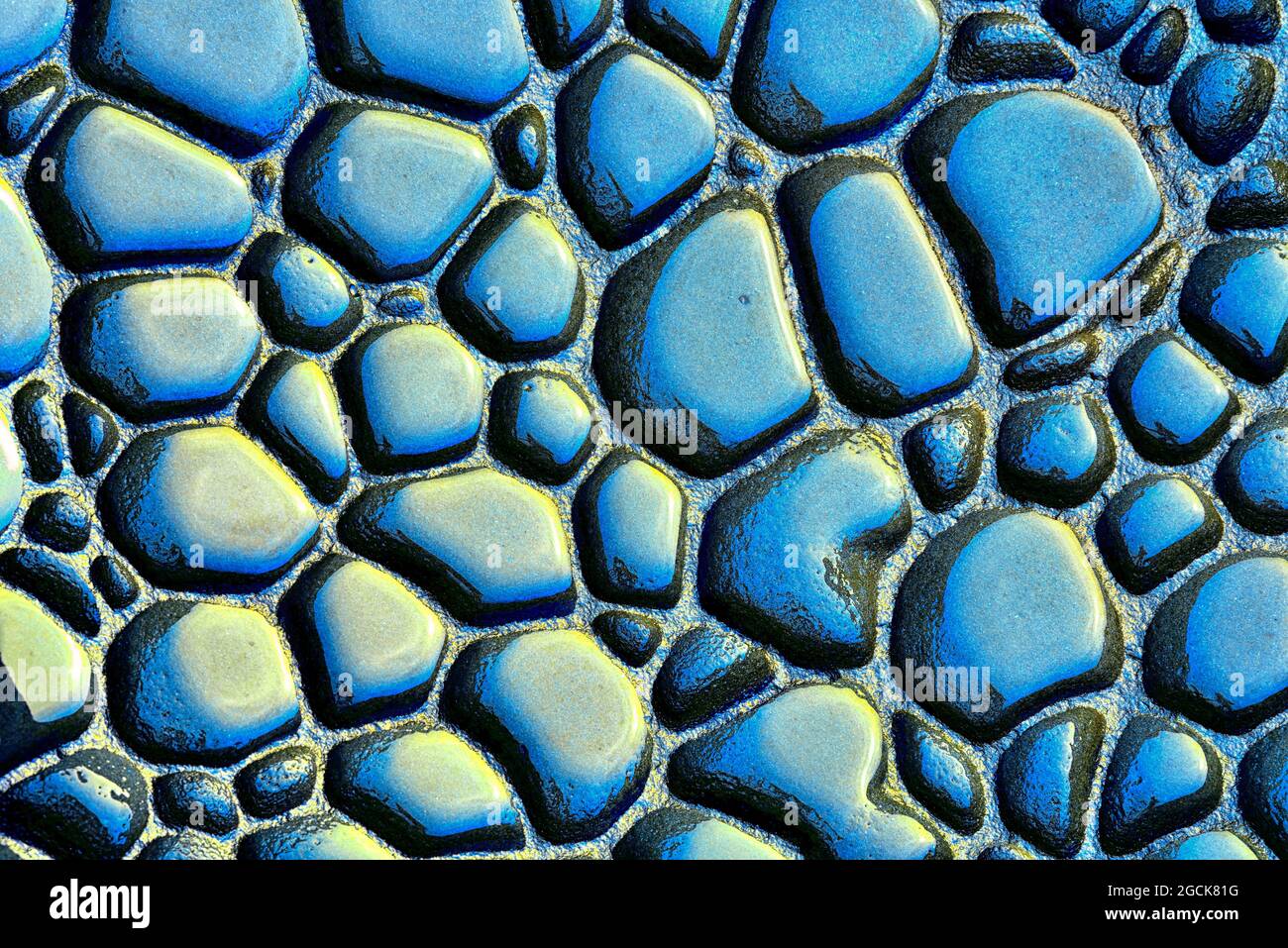 Rough textured background of rock sedimentary of blue and yellow colors ...