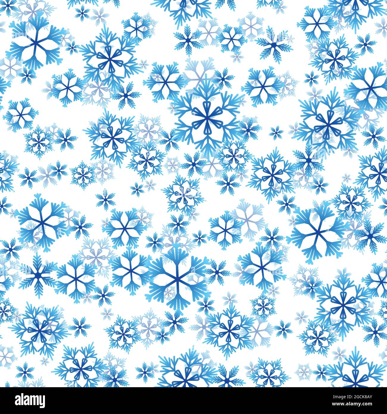 Winter seamless pattern with colorful gradient snowflakes on white ...