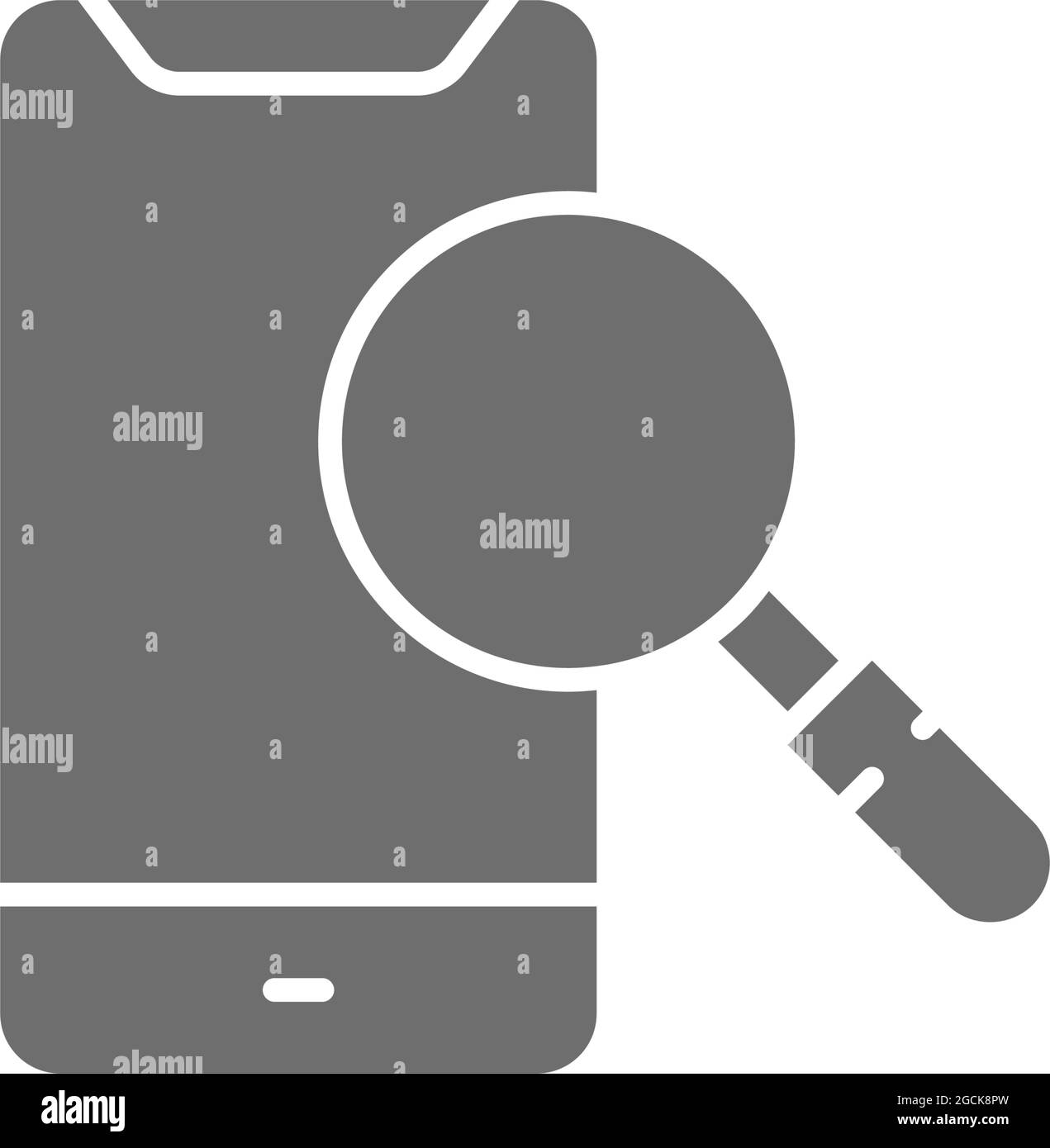 Mobile phone icon gray monochrome Stock Vector Images - Alamy