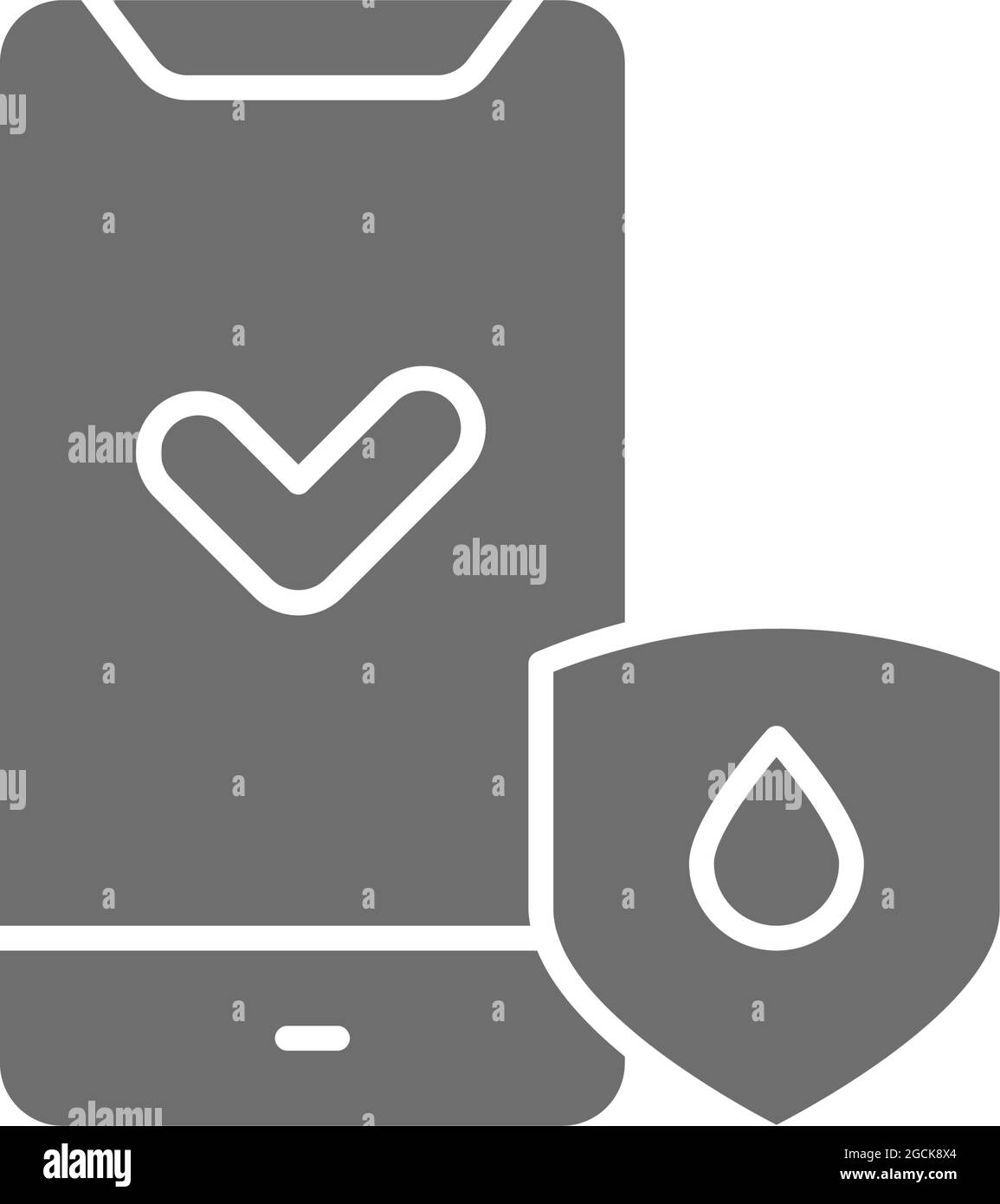 Smartphone protection from water and moisture grey icon Stock Vector ...