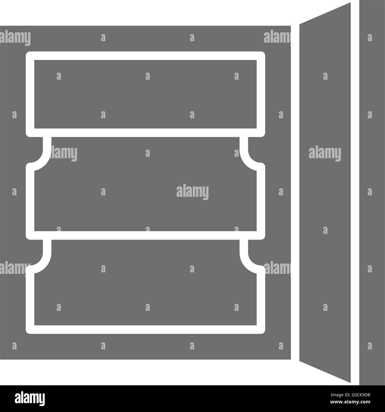 Vector fridge, freezer with shelves grey icon Stock Vector Image & Art ...