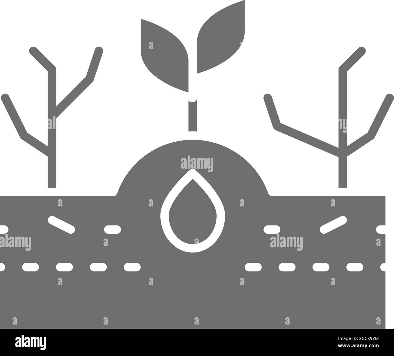 Plant with weeds, weed control grey icon Stock Vector Image & Art - Alamy