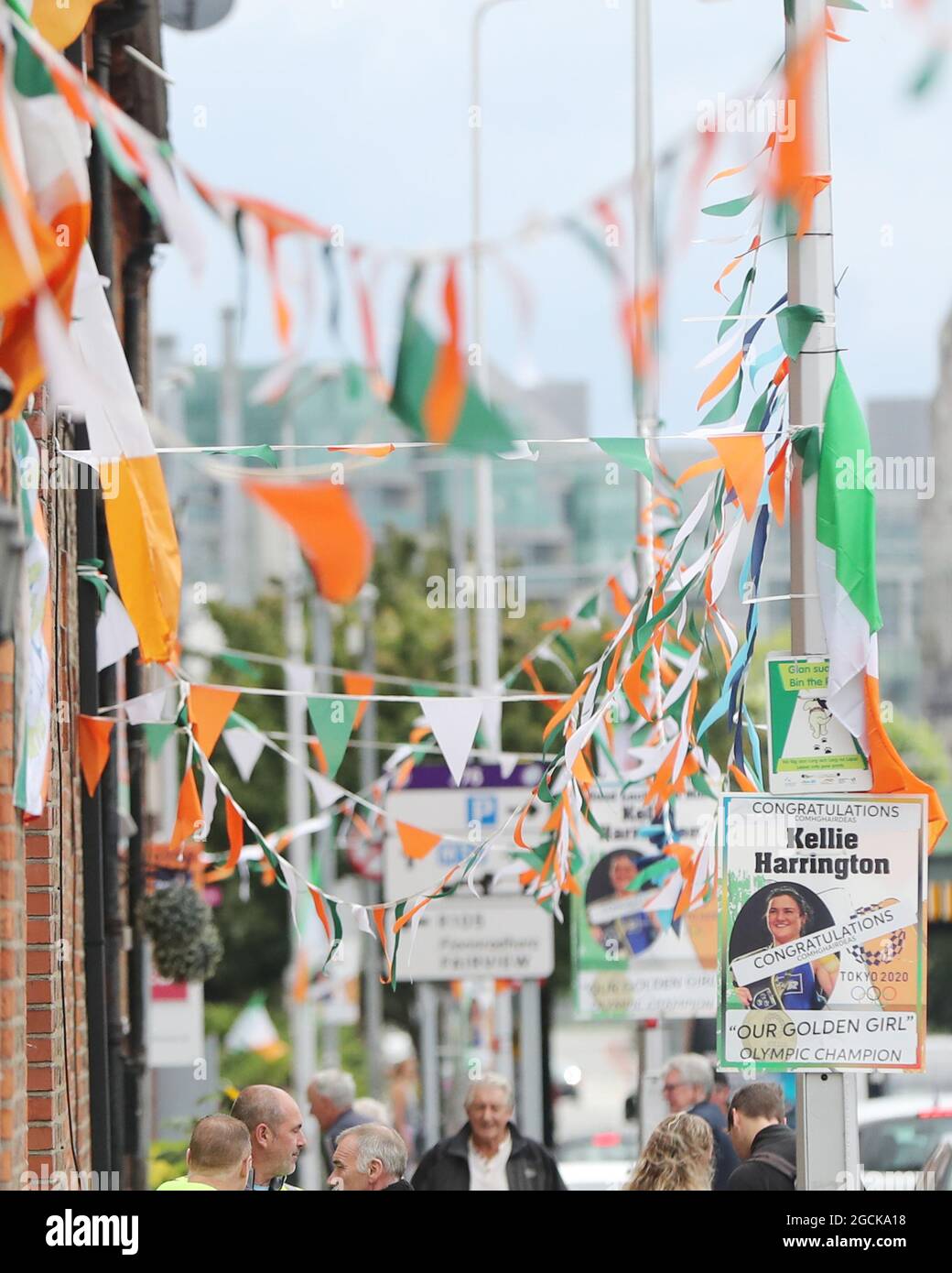 Bunting near Kellie Harringtons home in Portland Row Dublin after she ...