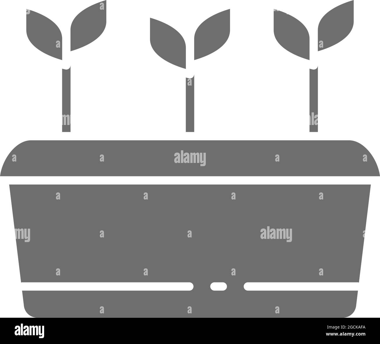Potted plant, seed planting, agriculture grey icon Stock Vector Image ...
