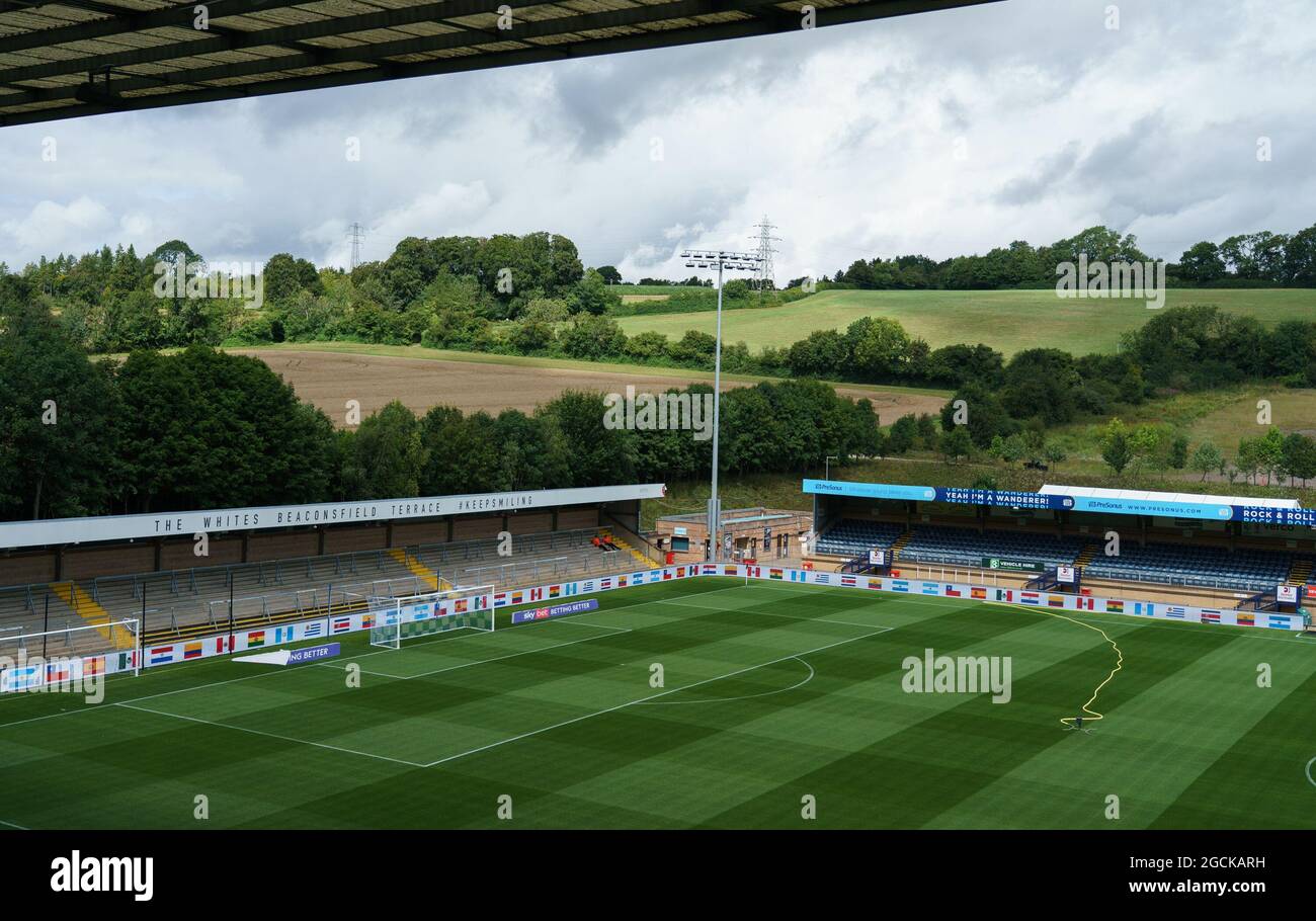High Wycombe, UK. 07th Aug, 2021. General view of the stadium pre match ...