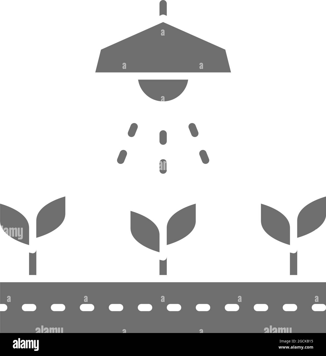 Professional lighting for plant growth, agriculture grey icon Stock ...