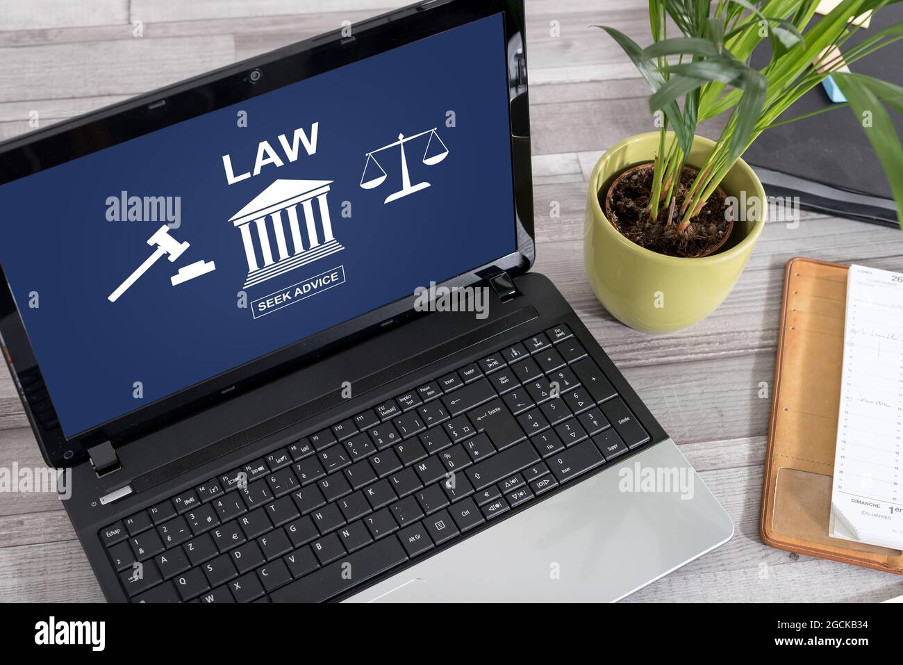 Laptop screen with law concept Stock Photo - Alamy