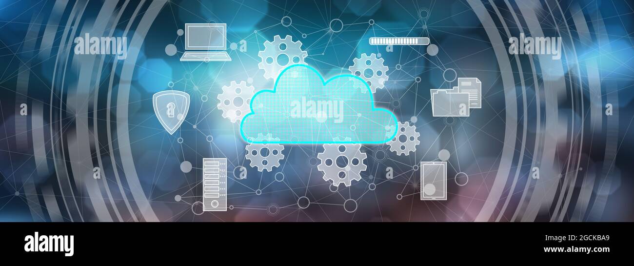 Illustration of a cloud computing concept Stock Photo - Alamy