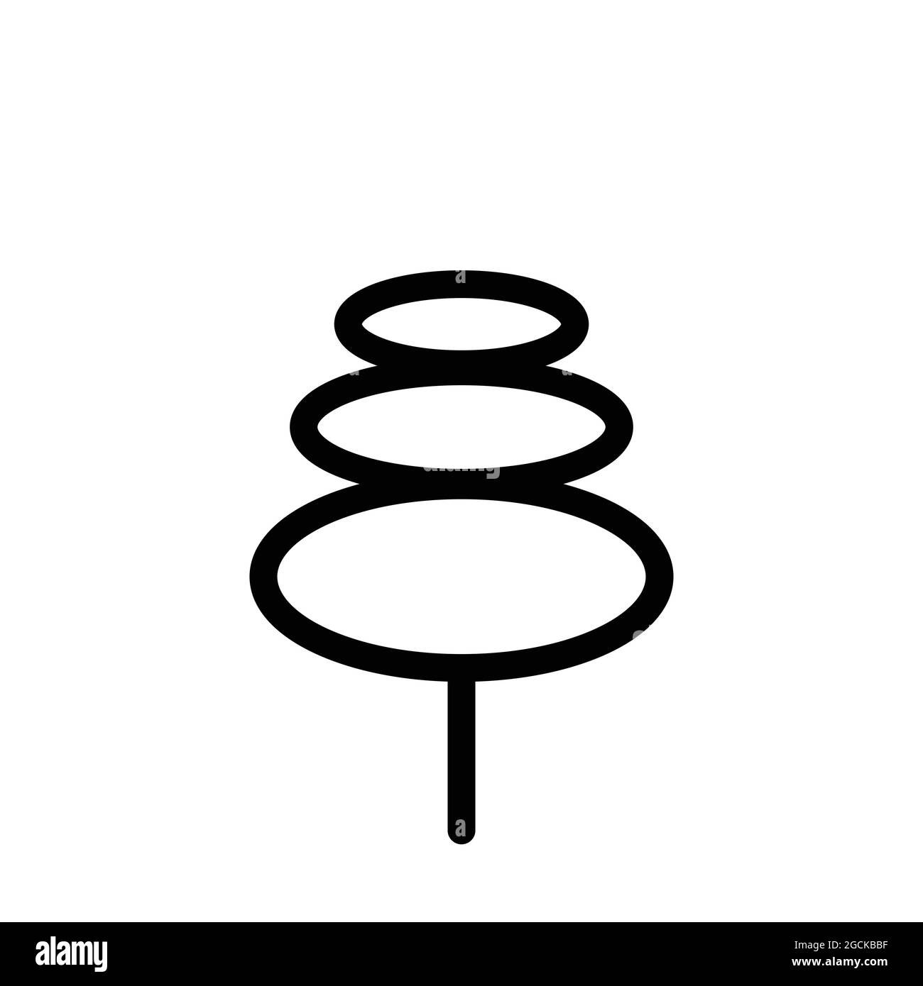 Black and white template tree icon. Vector symbol sign isolated on ...