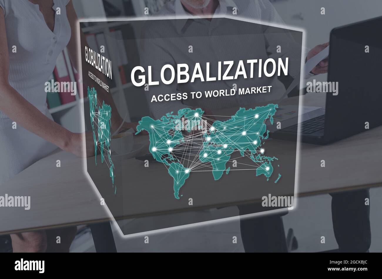 Globalization concept illustrated by a picture on background Stock ...