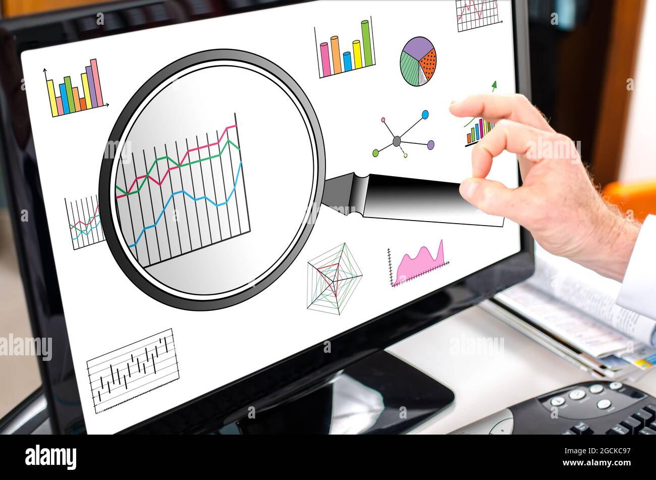 Data analysis concept shown on a computer screen Stock Photo - Alamy