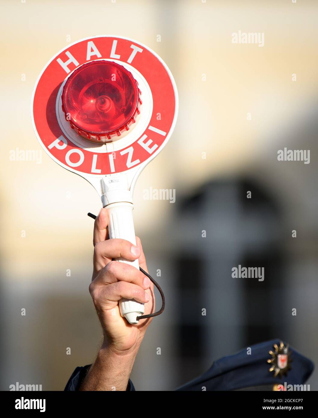 Potsdam, Germany. 09th Aug, 2021. A police stop squad during a speed ...