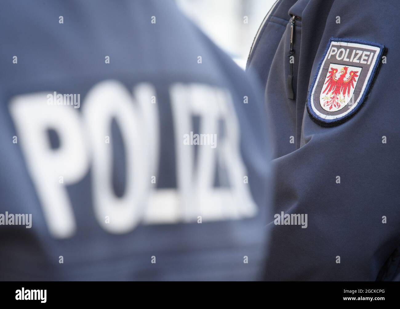 Potsdam, Germany. 09th Aug, 2021. The logo of the Brandenburg police ...