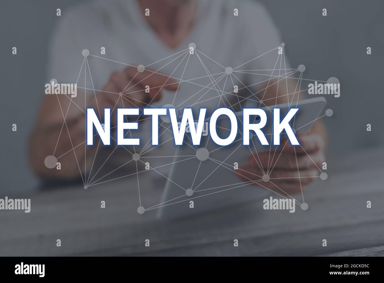 Network concept illustrated by a picture on background Stock Photo - Alamy