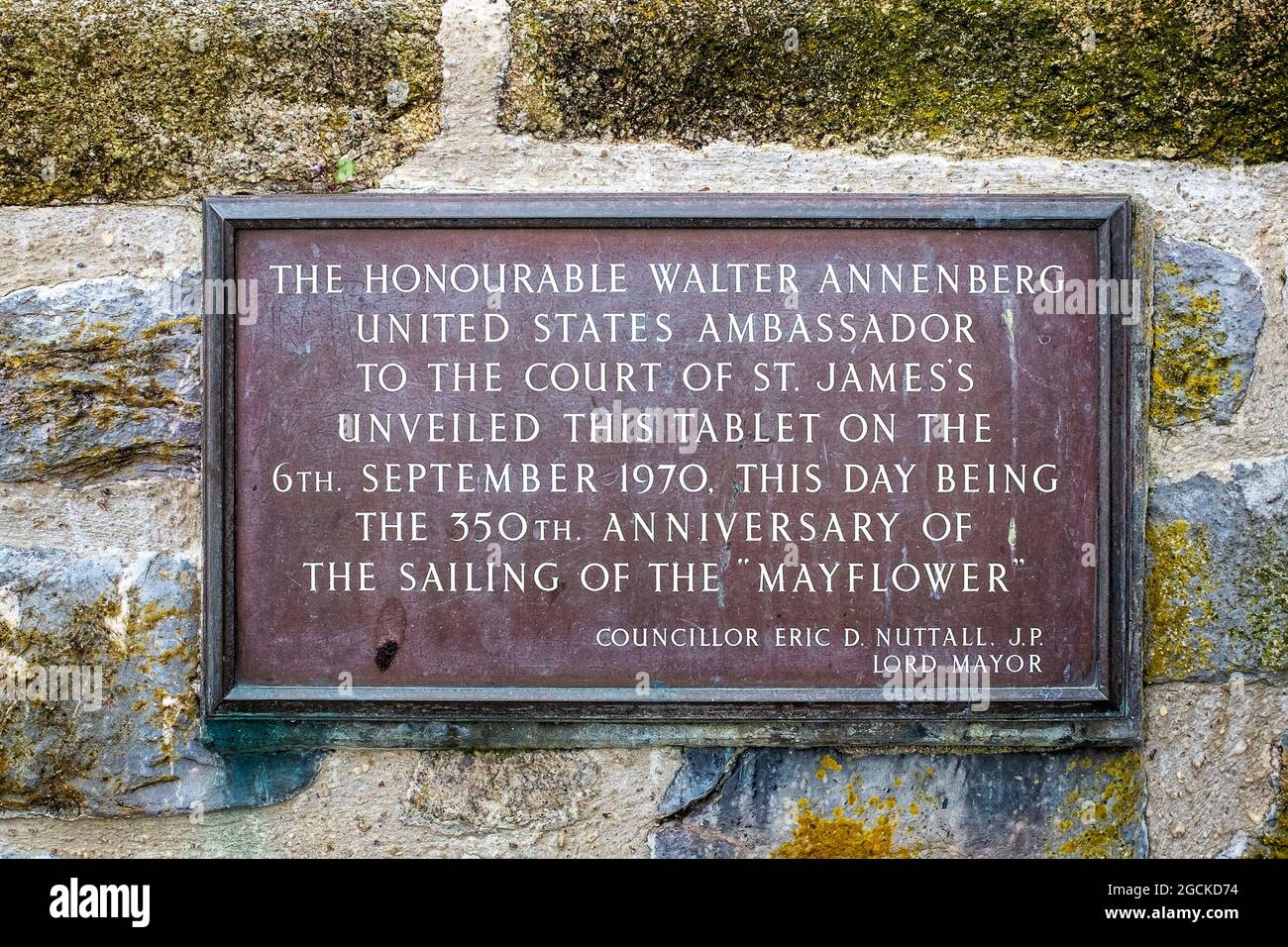 Plymouth mayflower plaque hi-res stock photography and images - Alamy
