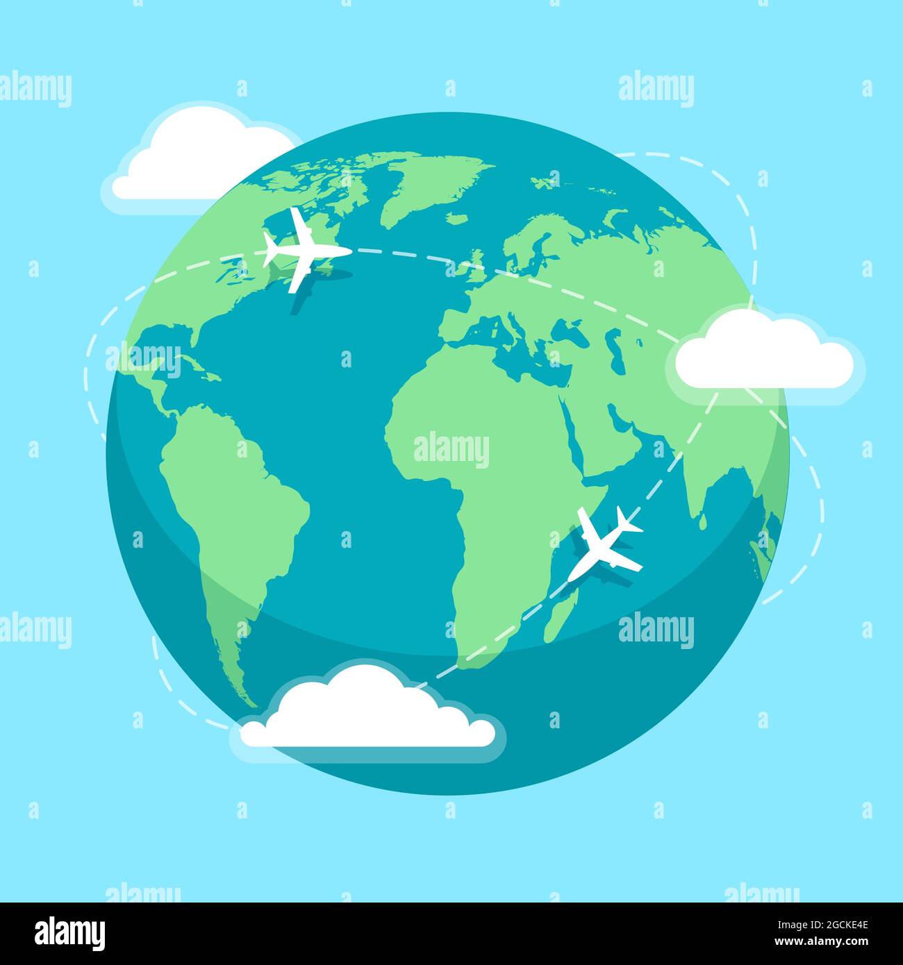 Round the world flight map hi-res stock photography and images - Alamy