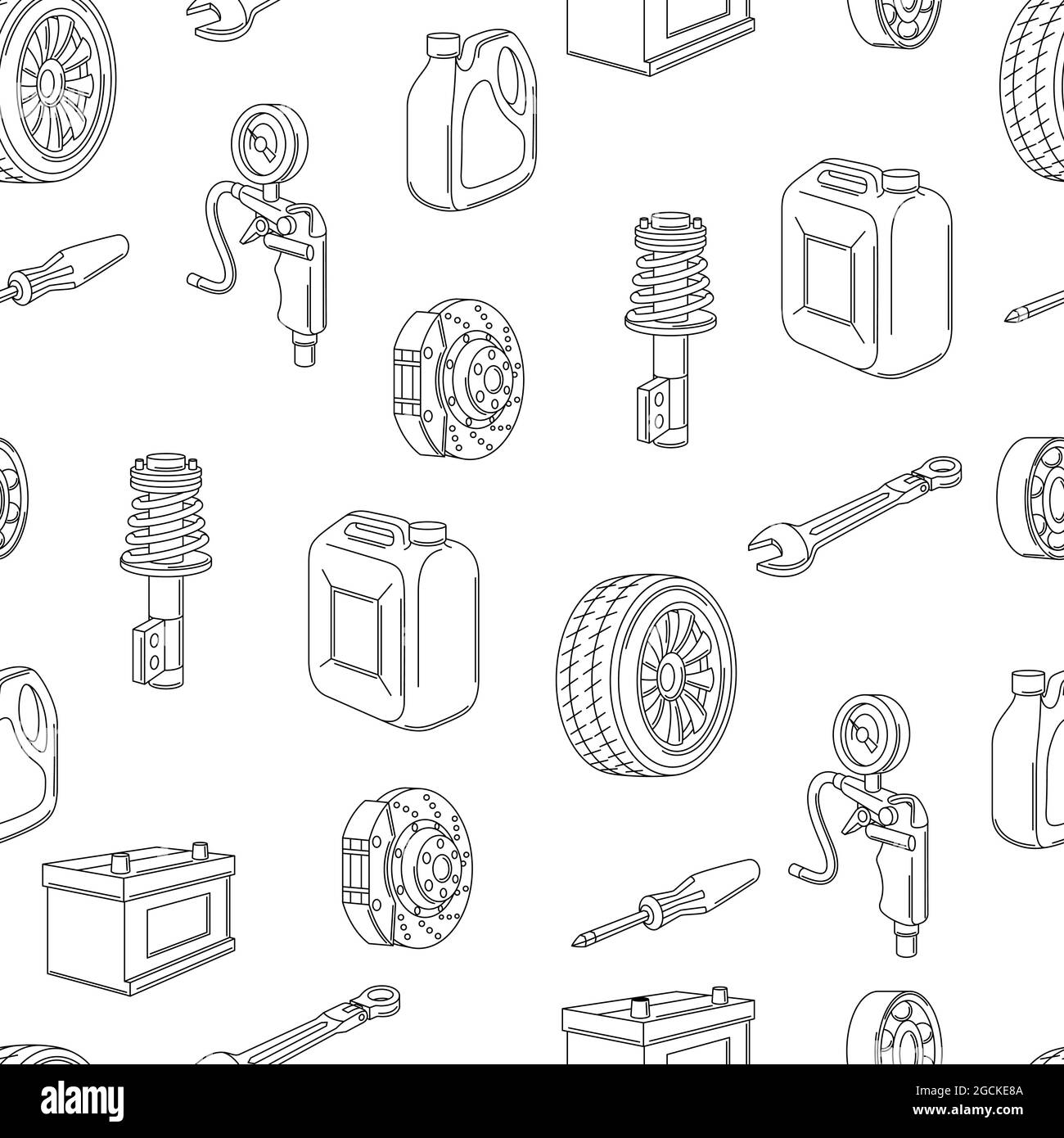 Car service seamless pattern. Auto center repair background for ...