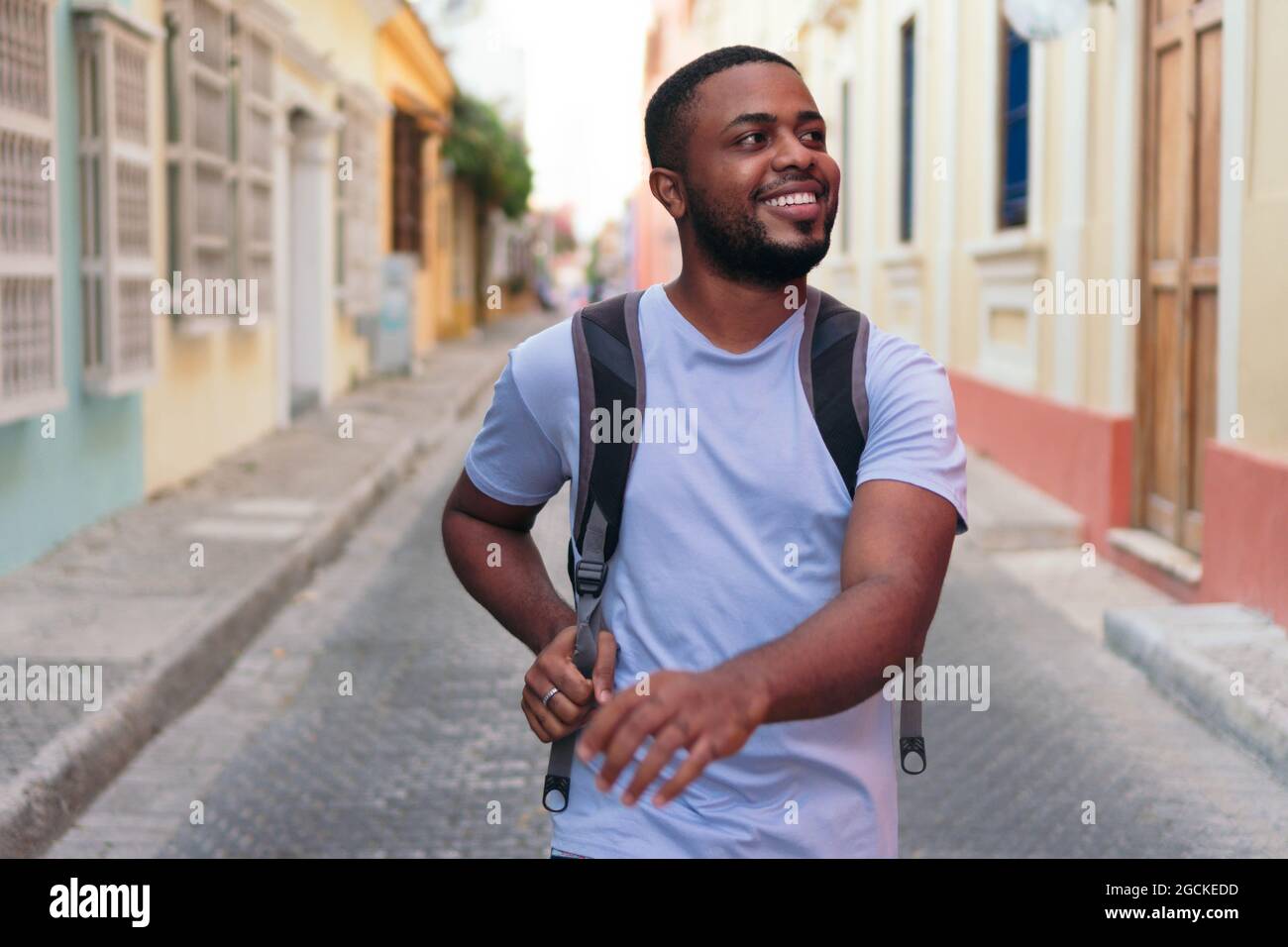 Teenage student backpack walking hi-res stock photography and images ...