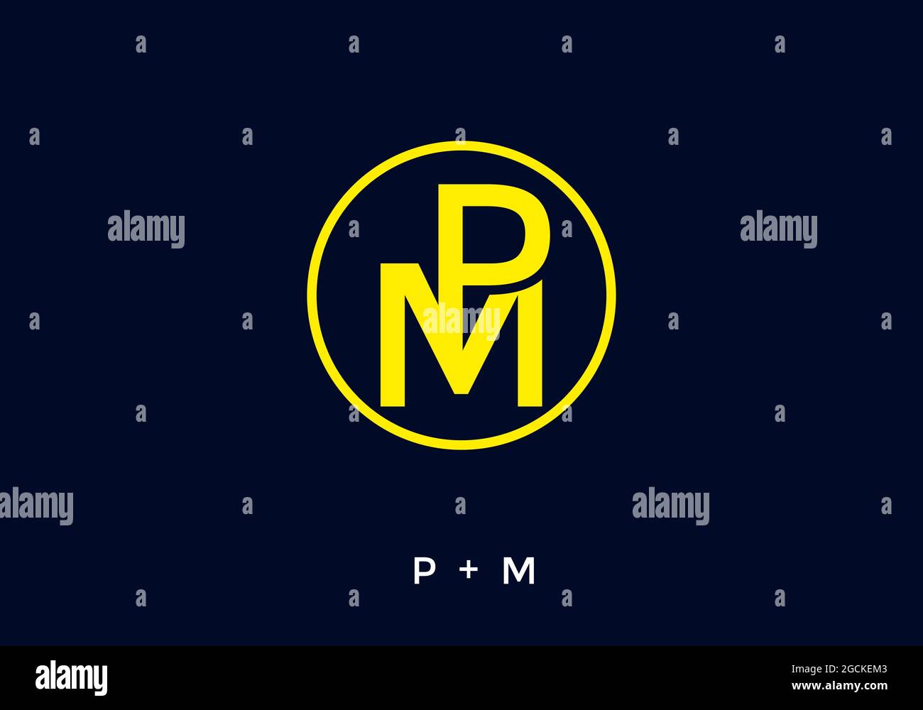Pm initial Stock Vector Images - Alamy