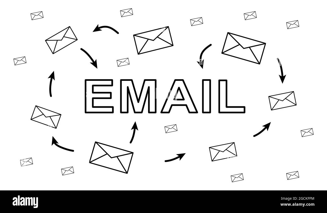 Email concept on white background Stock Photo - Alamy