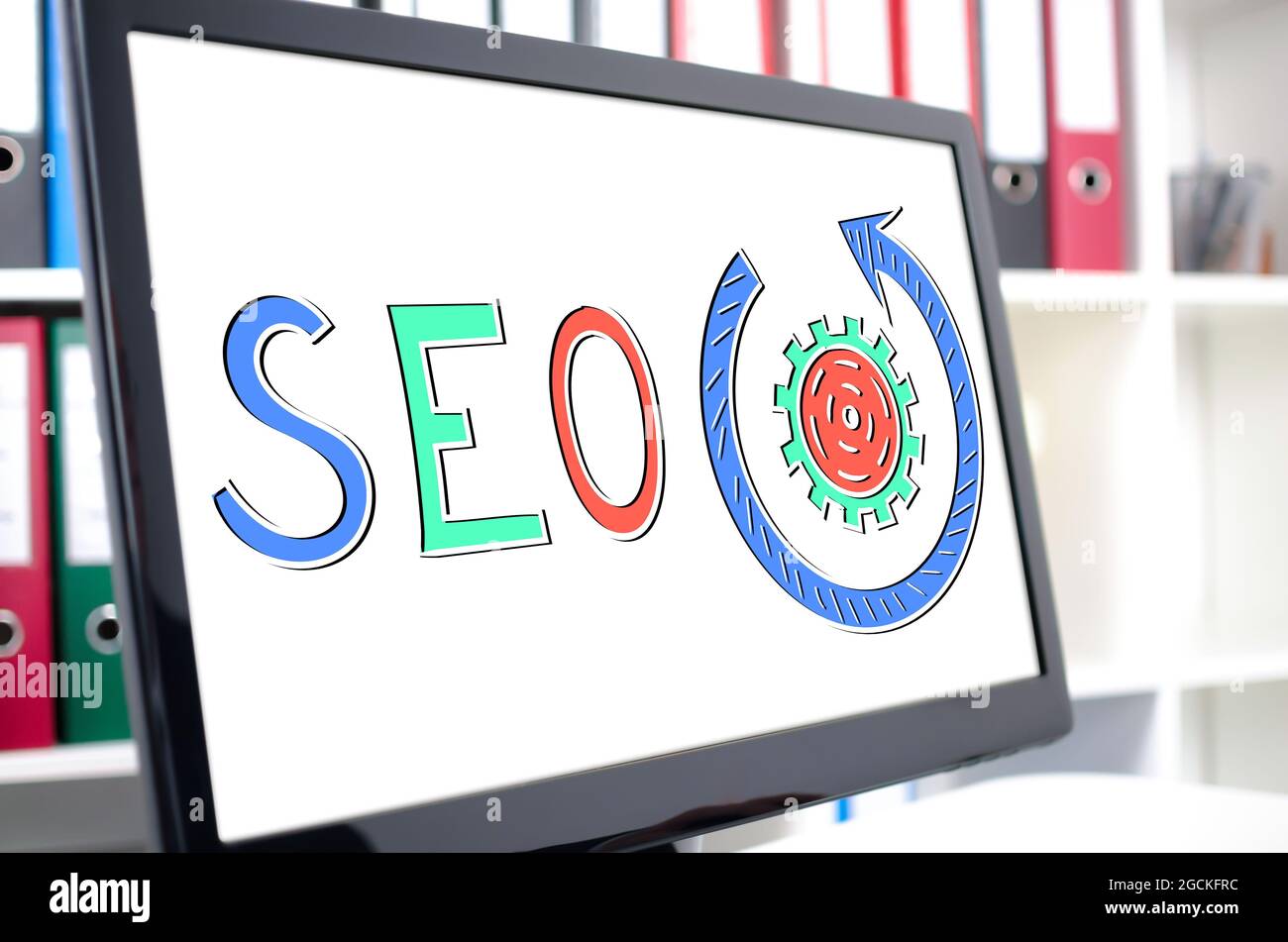 Seo concept shown on a computer screen Stock Photo - Alamy