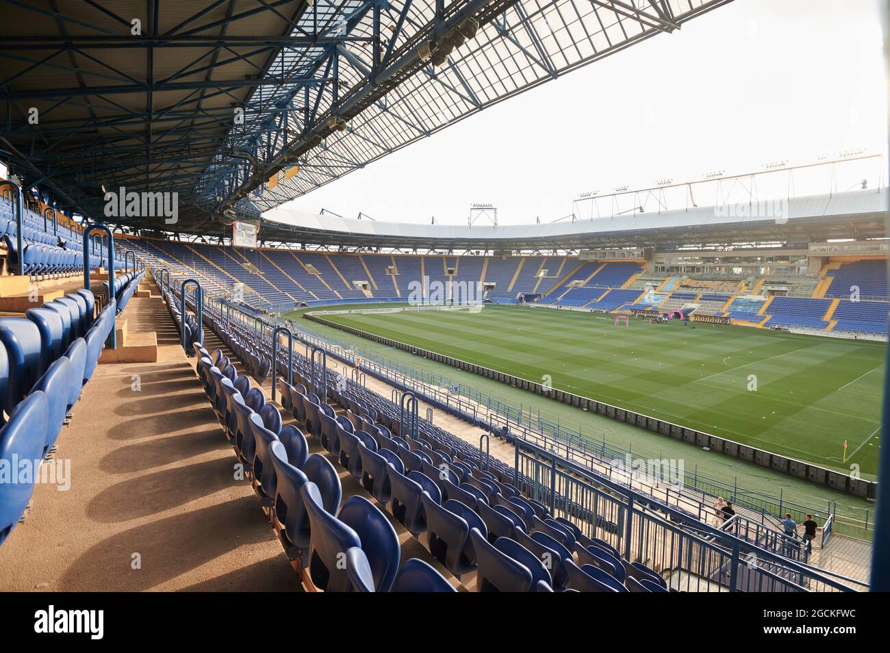 Kharkiv, Ukraine - August 6, 2021: Metalist stadium before match ...