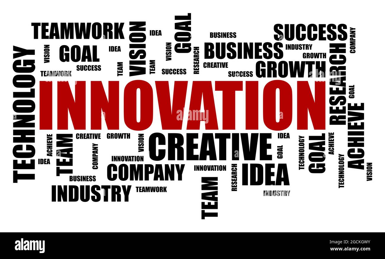 Innovation word cloud concept drawn on a white background Stock Photo ...
