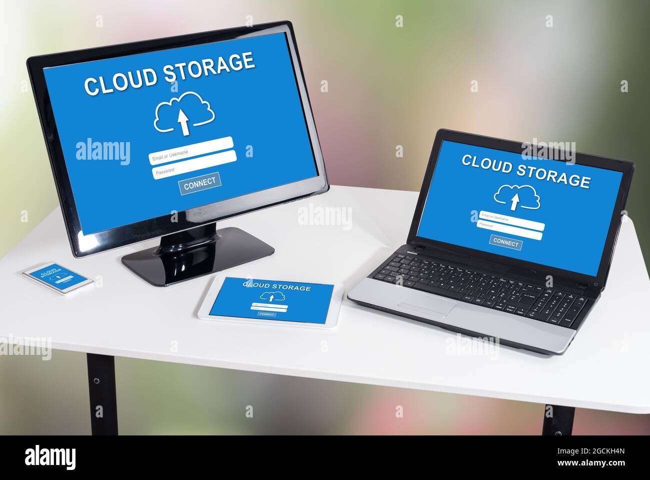Cloud storage concept shown on different information technology devices Stock Photo - Alamy