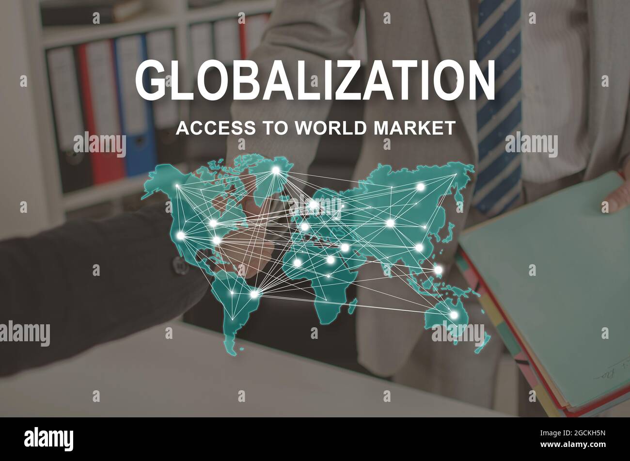 Globalization concept illustrated by a picture on background Stock ...