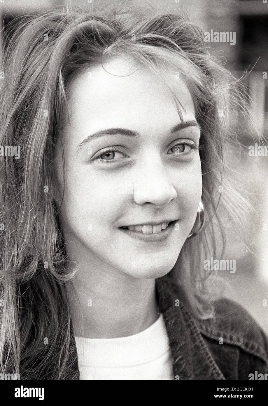 Portrait of teenage girl, Nottingham, UK 1989 Stock Photo - Alamy