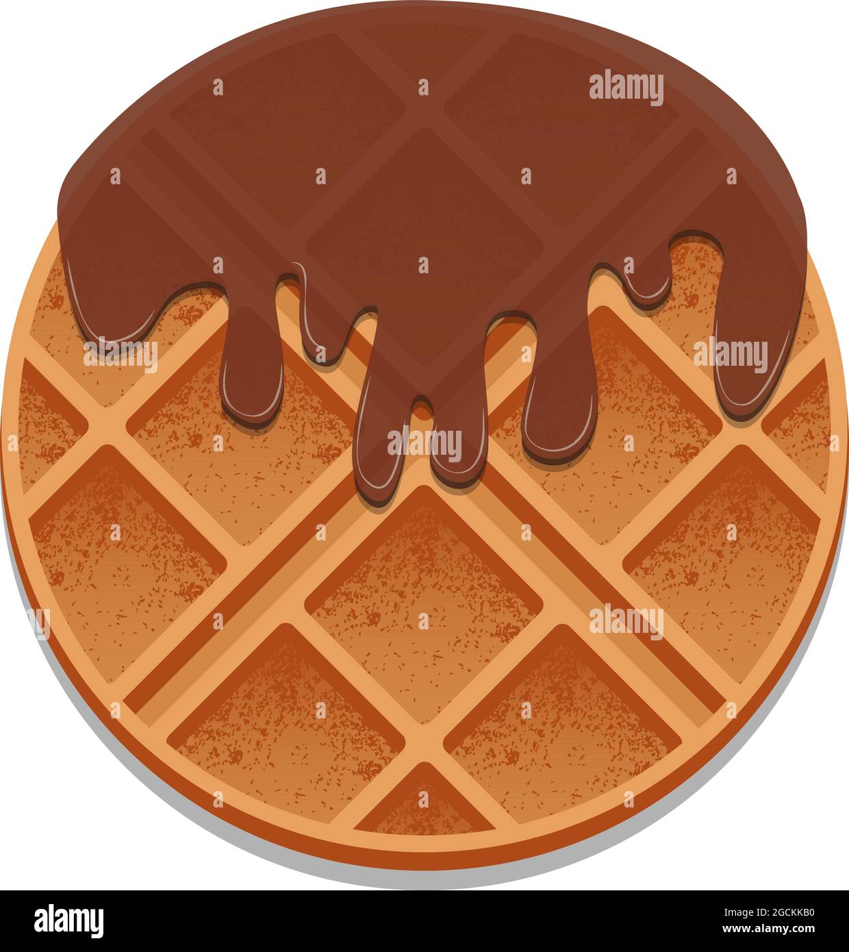 Round Waffles in chocolate. A realistic texture of the products Stock ...