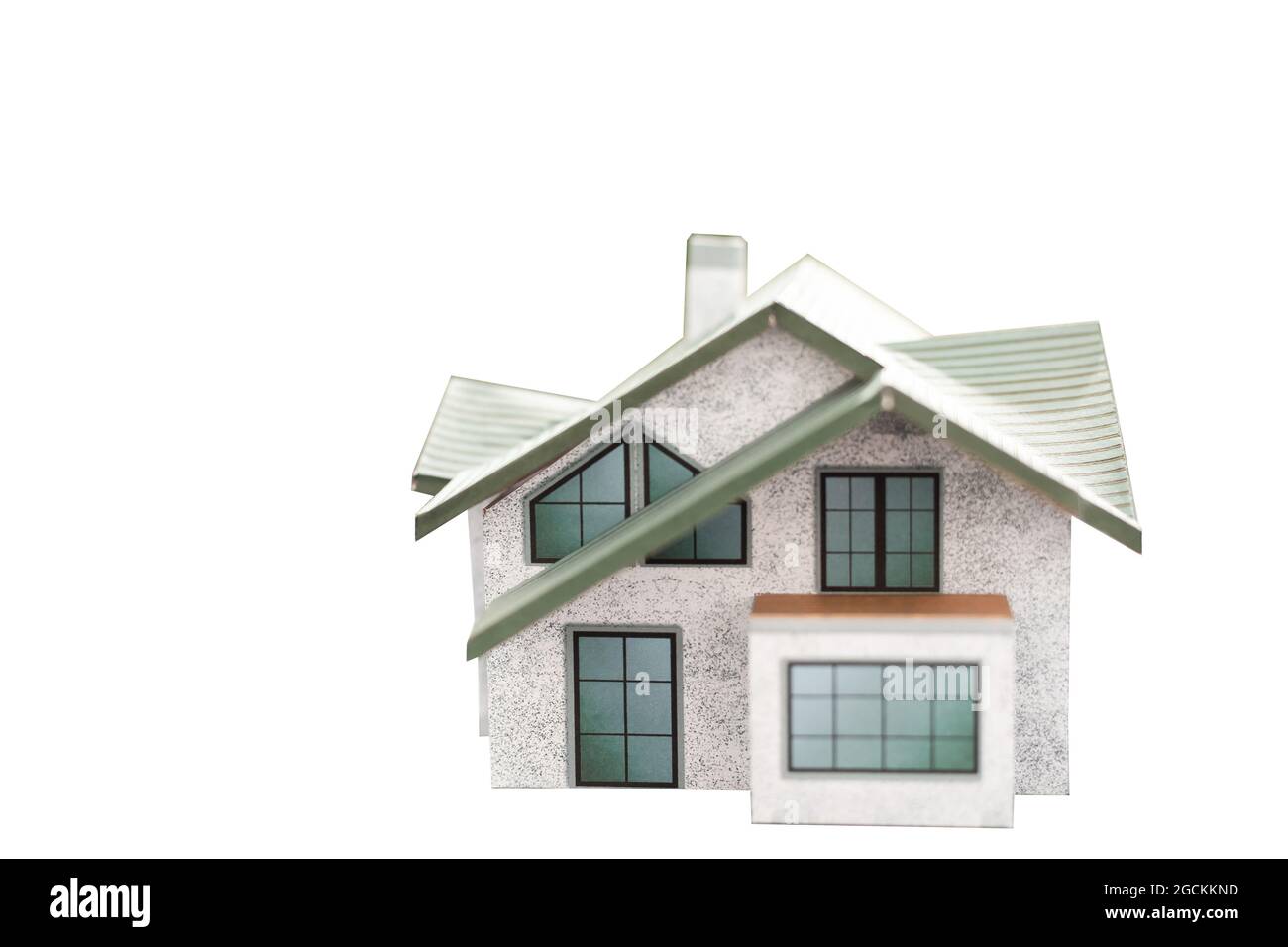 Small white cardboard houses on white background. Handmade home. Do it ...