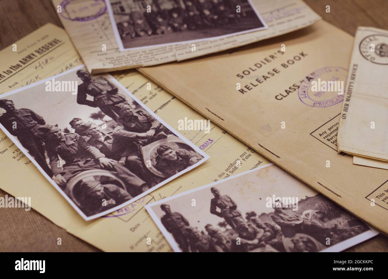 World War Two documents, photos and release book Stock Photo - Alamy