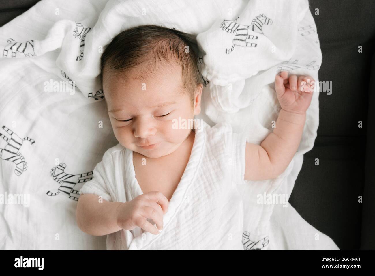 Infant sleeping on bed hi-res stock photography and images - Alamy