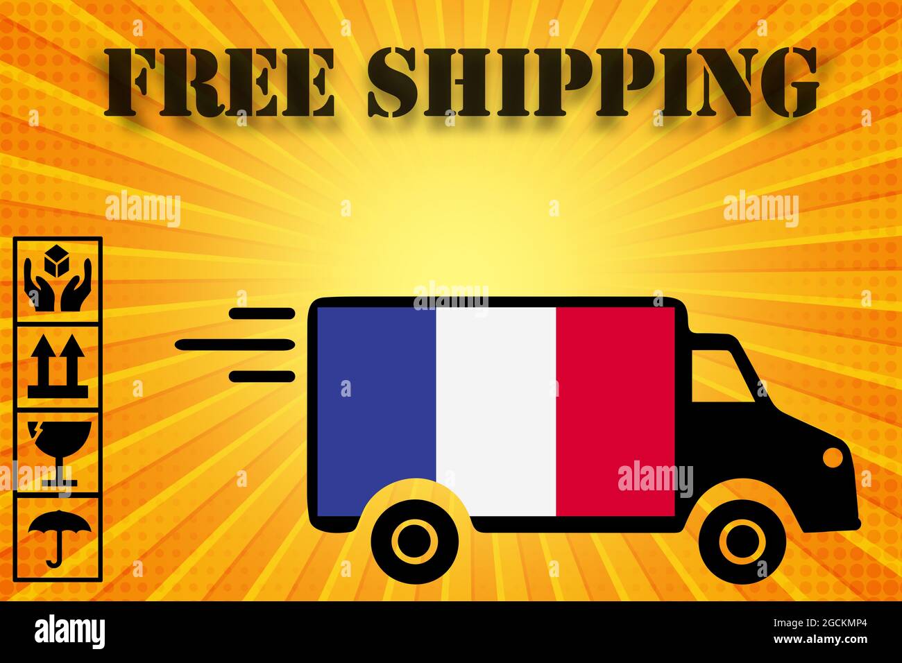 France Logistics Concept. black Commercial Industrial Cargo Delivery ...