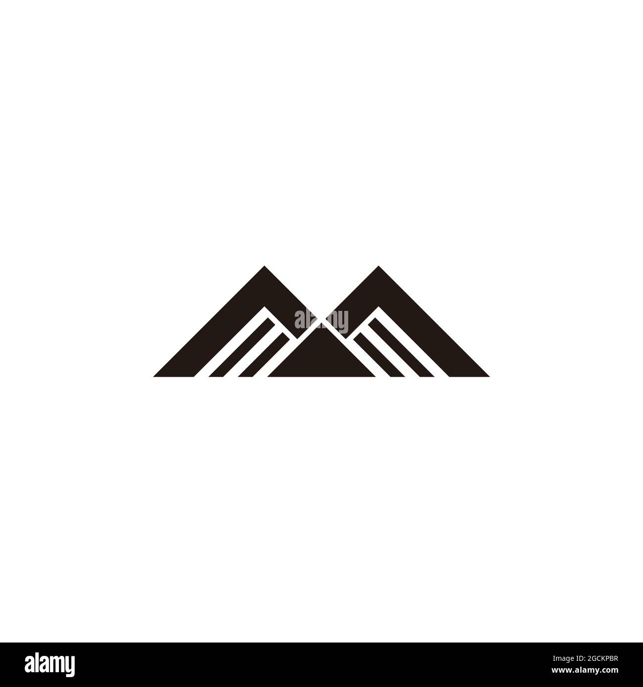 letter m triangle mountain flat geometric silhouette logo vector Stock ...