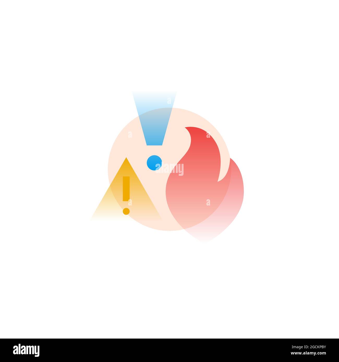 Warning. Vector icon in gradient style. Editable illustration Stock ...