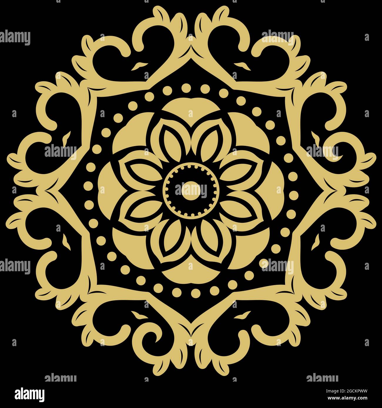Elegant vintage vector golden ornament in classic style. Abstract ...