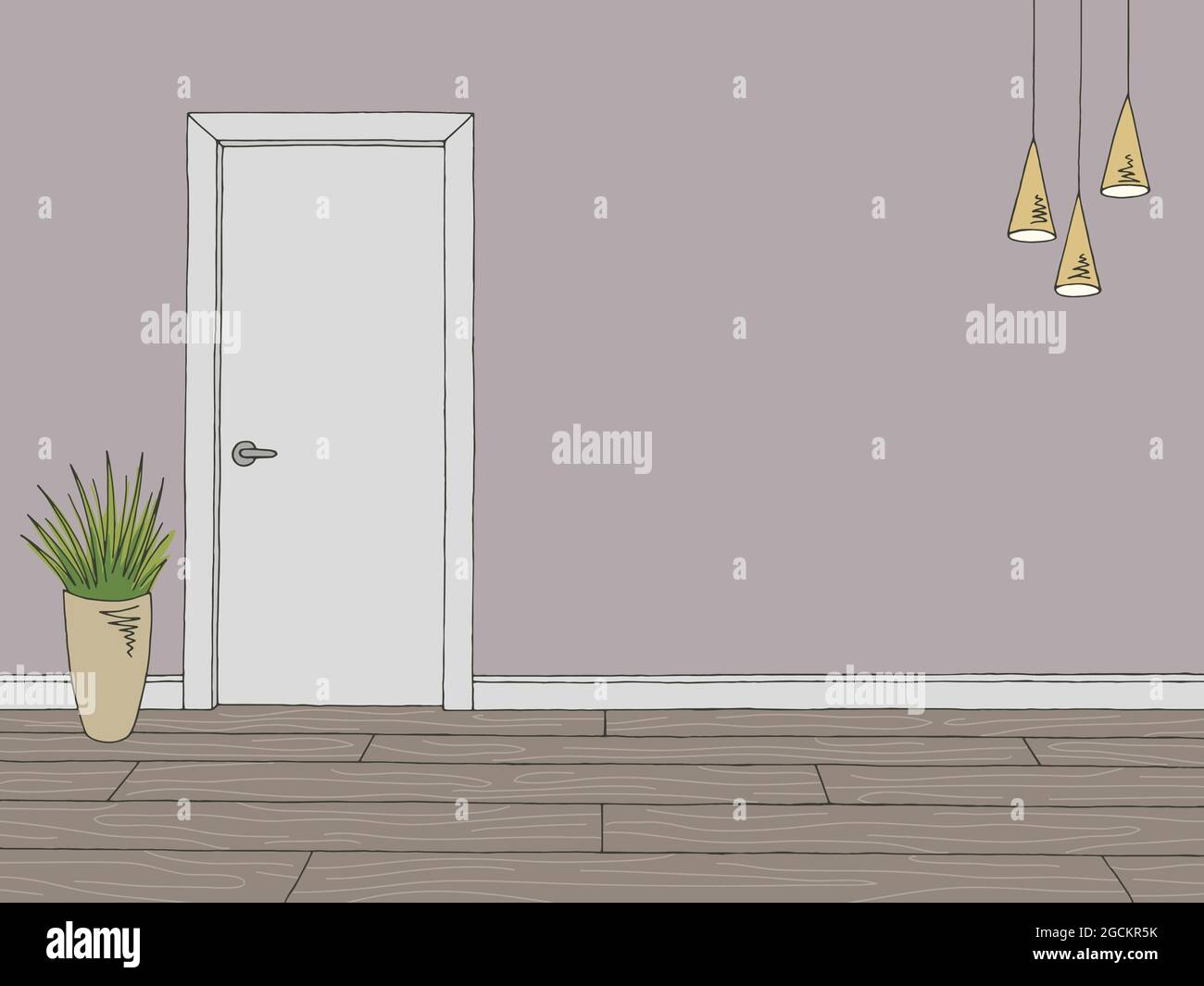 Room graphic color empty home interior sketch illustration vector Stock ...