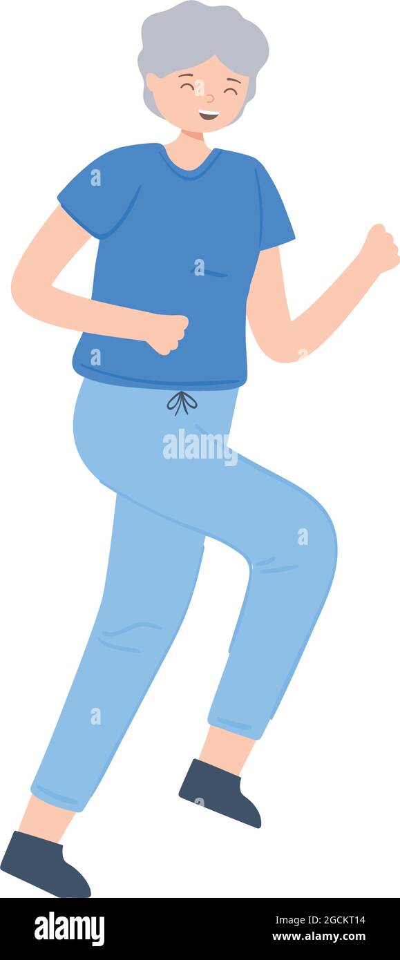 old woman running Stock Vector Image & Art - Alamy