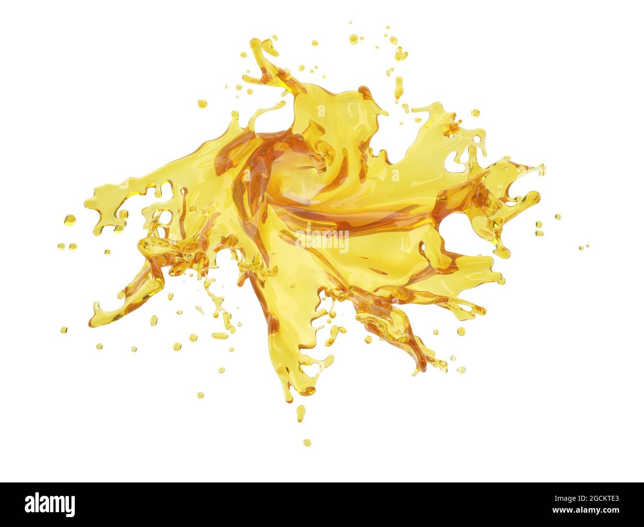 3d illustration of yellow splash on white background with clipping path ...