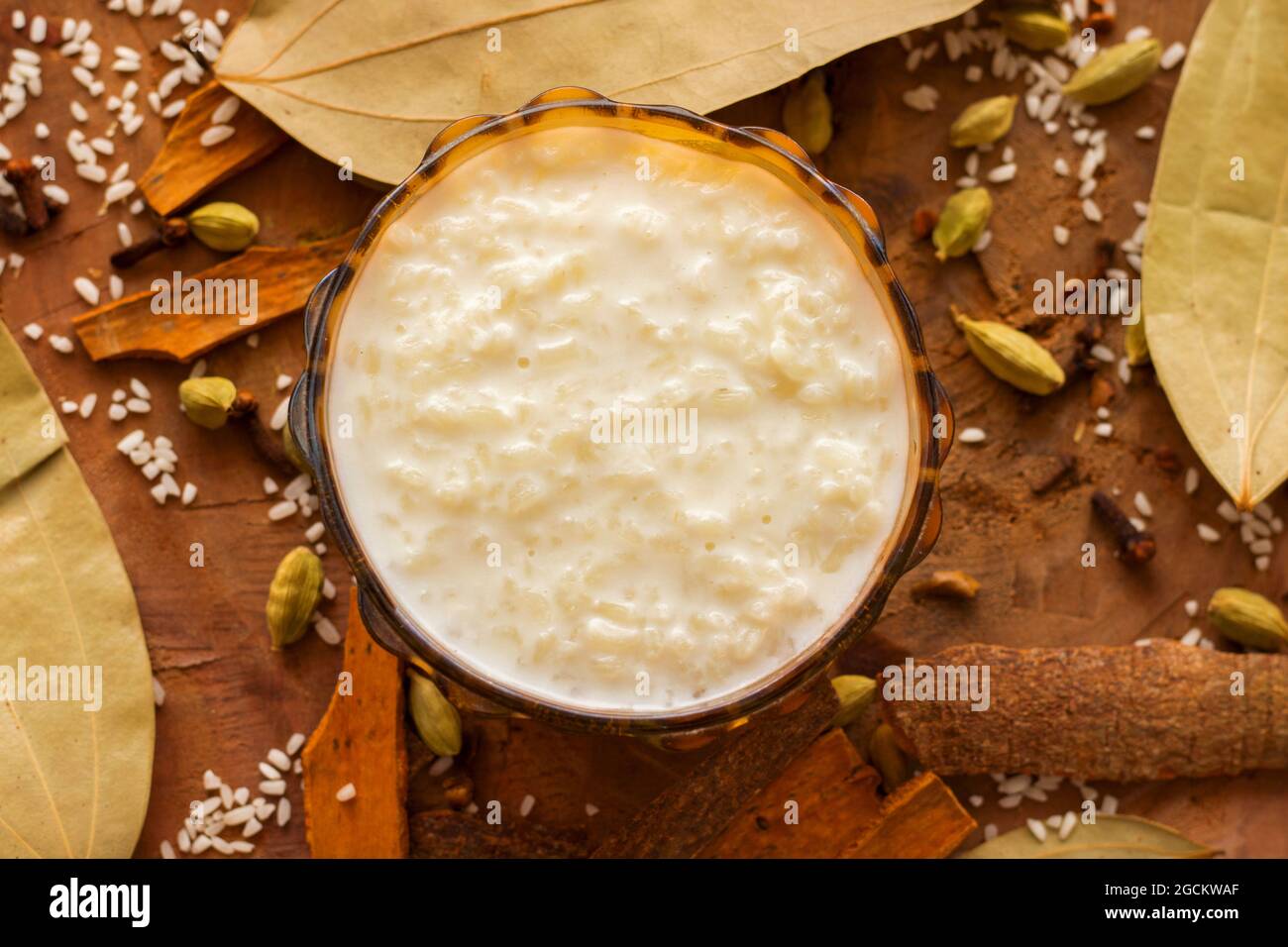popular Indian dessert "kheer", "payesh" in Bengali.made of rice,milk ...